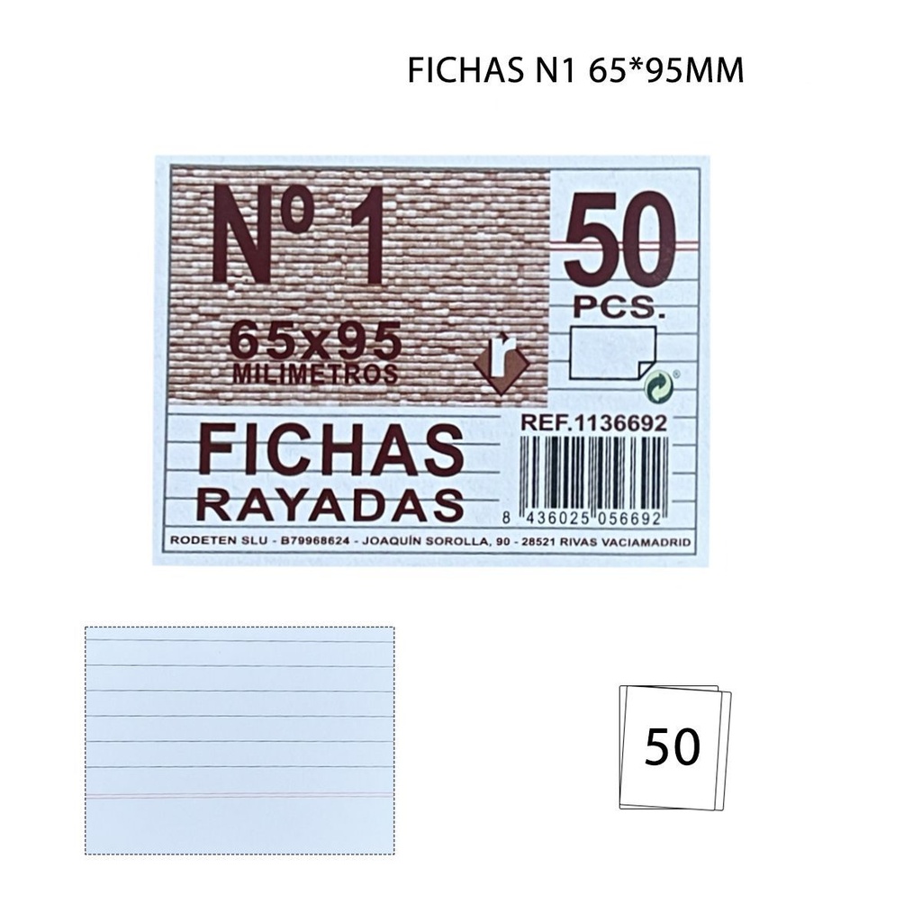 Fichas N1 65x95mm para organización y archivo | Coleccion Cobocalleja